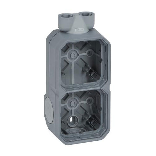 Legrand Plexo boîtier 2 poste 2xM20 verticale IP55 IK08 gris - 069668L