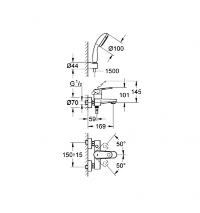 Grohe Europlus met doucheset